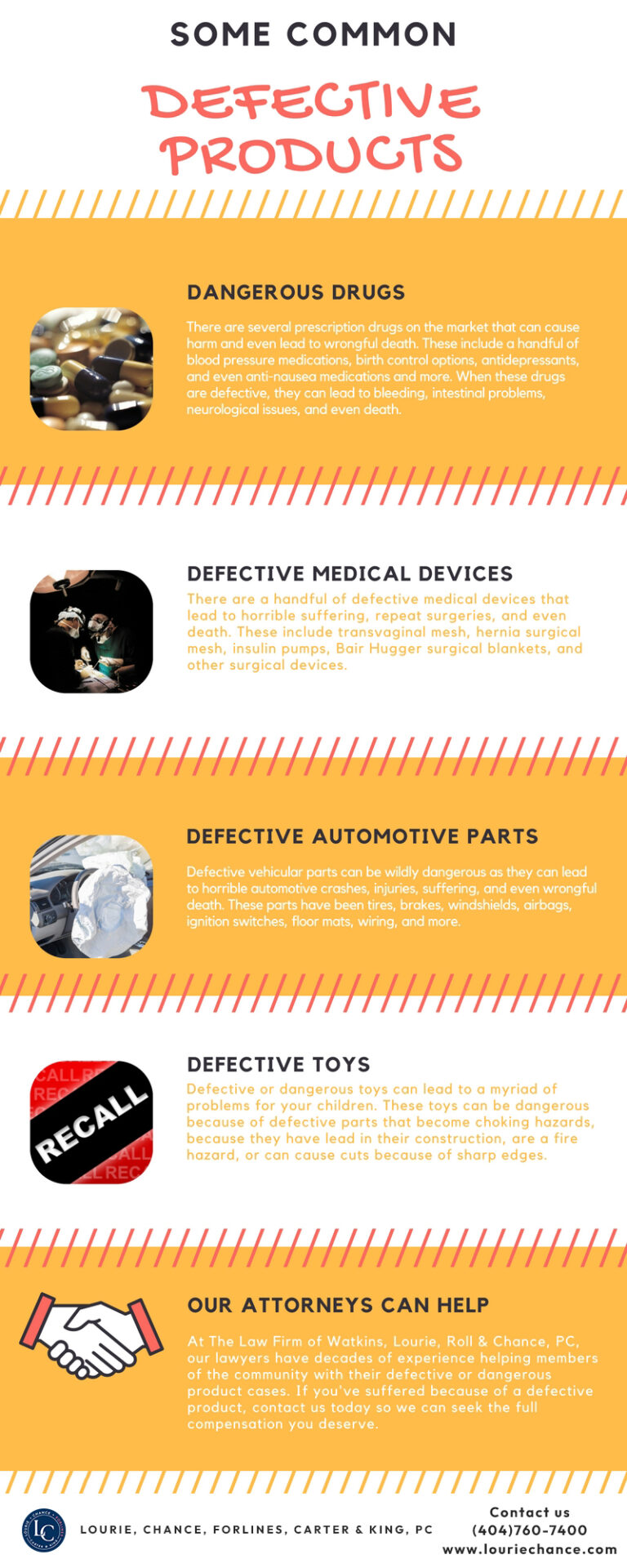 INFOGRAPHIC - DEFECTIVE PRODUCTS | Chance, Forlines, Carter & King, PC